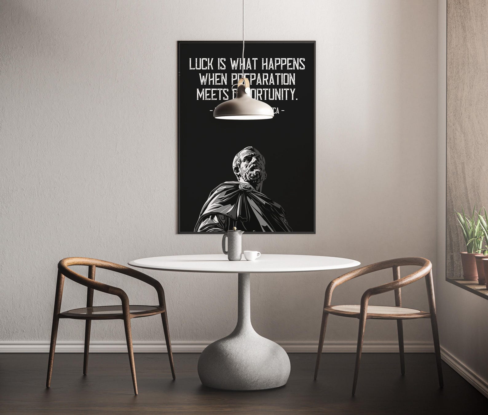 Seneca Stoic Philosophy Quote Poster, Luck is What Happens When ...