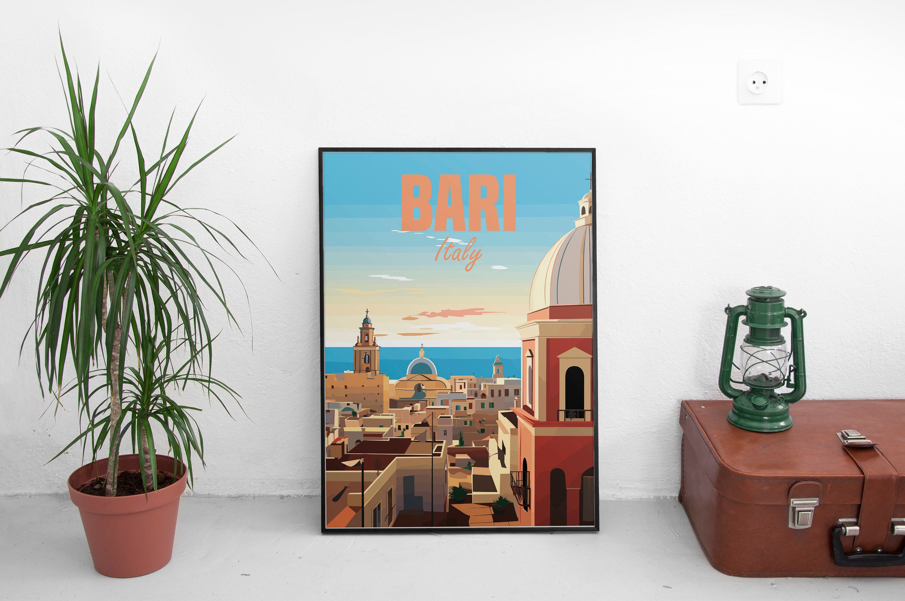 Bari Poster, Italy Wall Art, Minimalist Home Decor, Travel Fine Art ...