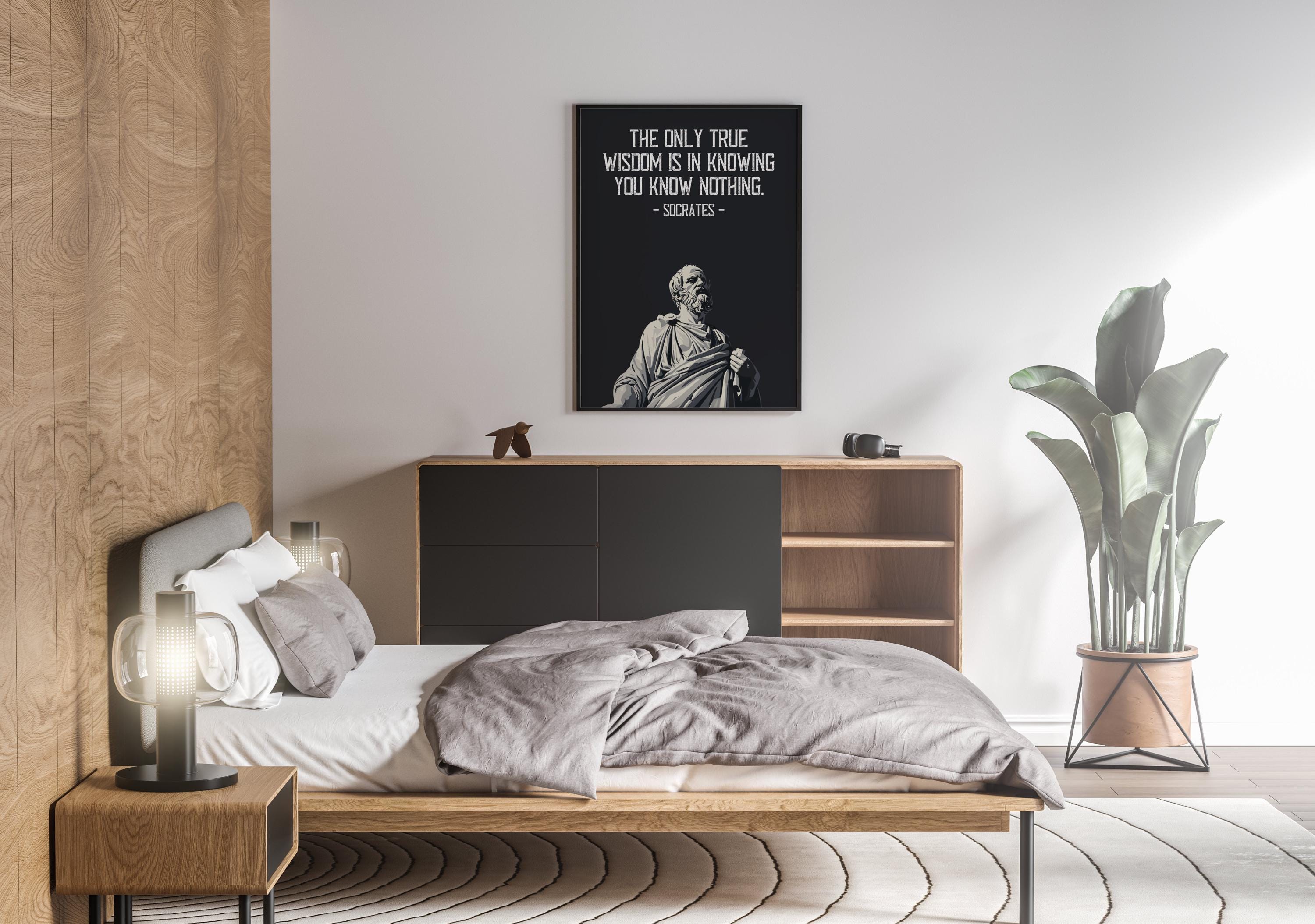Socrates Greek Philosophy Quote Poster, the Only True Wisdom is in ...