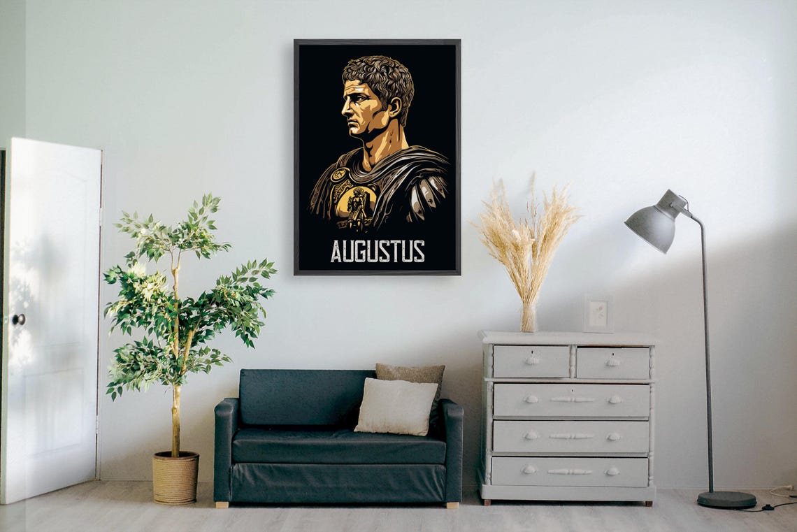 Augustus Poster | Roman Emperor Augustus Fine Art Print | Caesar Print ...