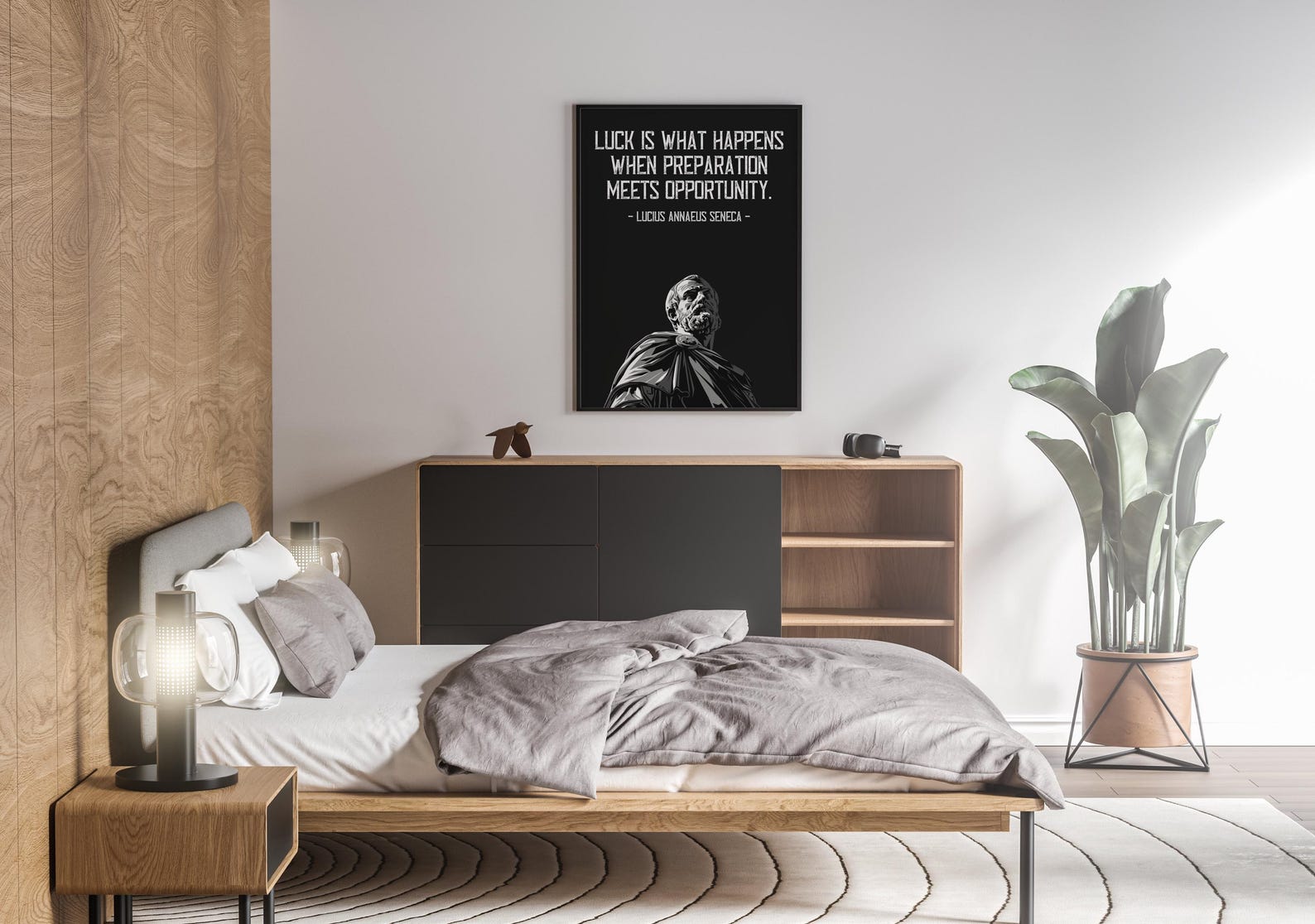 Seneca Stoic Philosophy Quote Poster, Luck is What Happens When ...