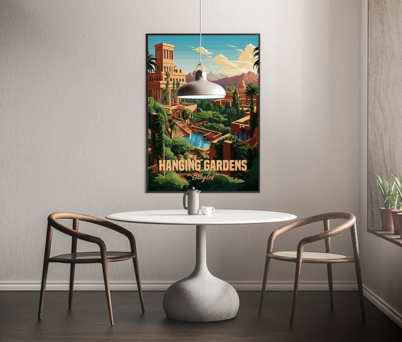Hanging Gardens of Babylon Poster Babylon Wall Art Fine Art Print ...