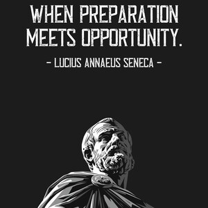 Seneca Stoic Philosophy Quote Poster, Luck is What Happens When ...