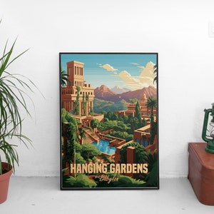 Hanging Gardens of Babylon Poster Babylon Wall Art Fine Art Print ...