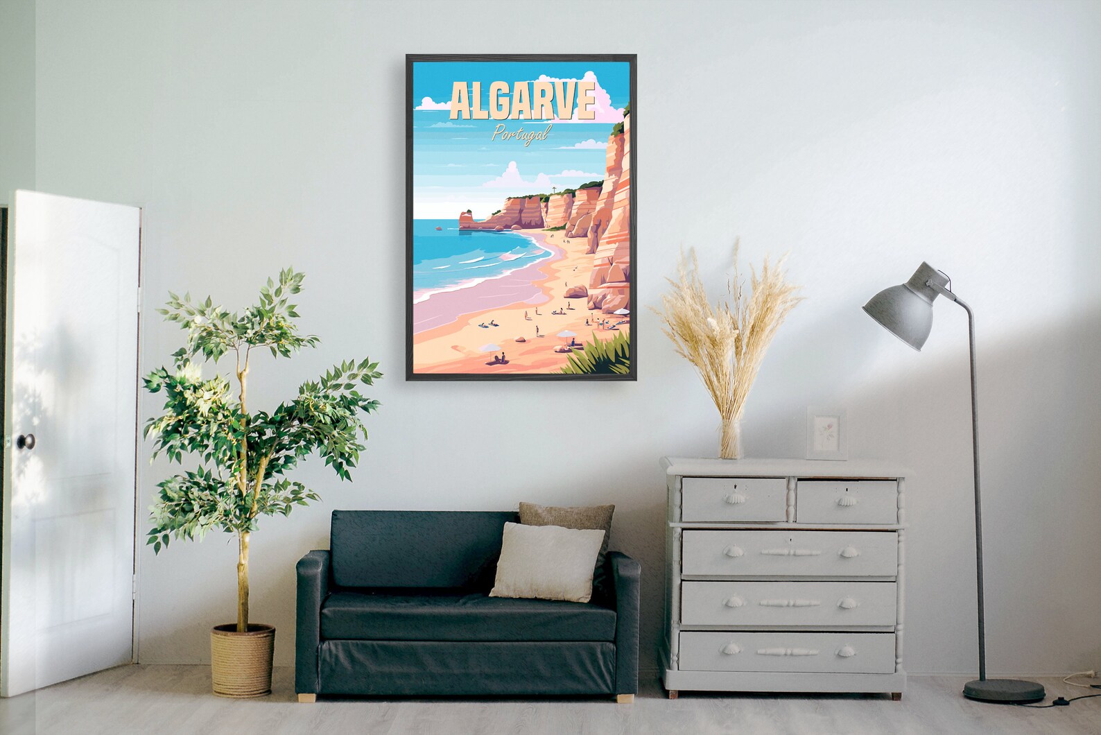 Algarve Poster, Portugal Wall Art, Coastal Fine Art Print, Minimalist ...