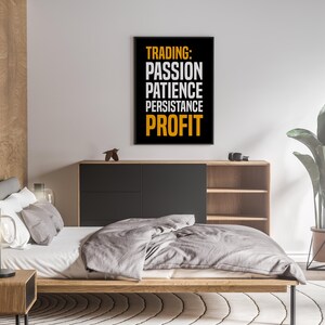 Trader Poster, Trading Mindset Fine Art Print, Trading Quote Hustle ...