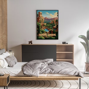 Hanging Gardens of Babylon Poster Babylon Wall Art Fine Art Print ...