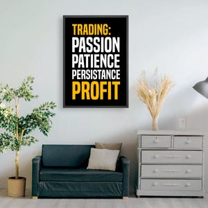 Trader Poster, Trading Mindset Fine Art Print, Trading Quote Hustle ...