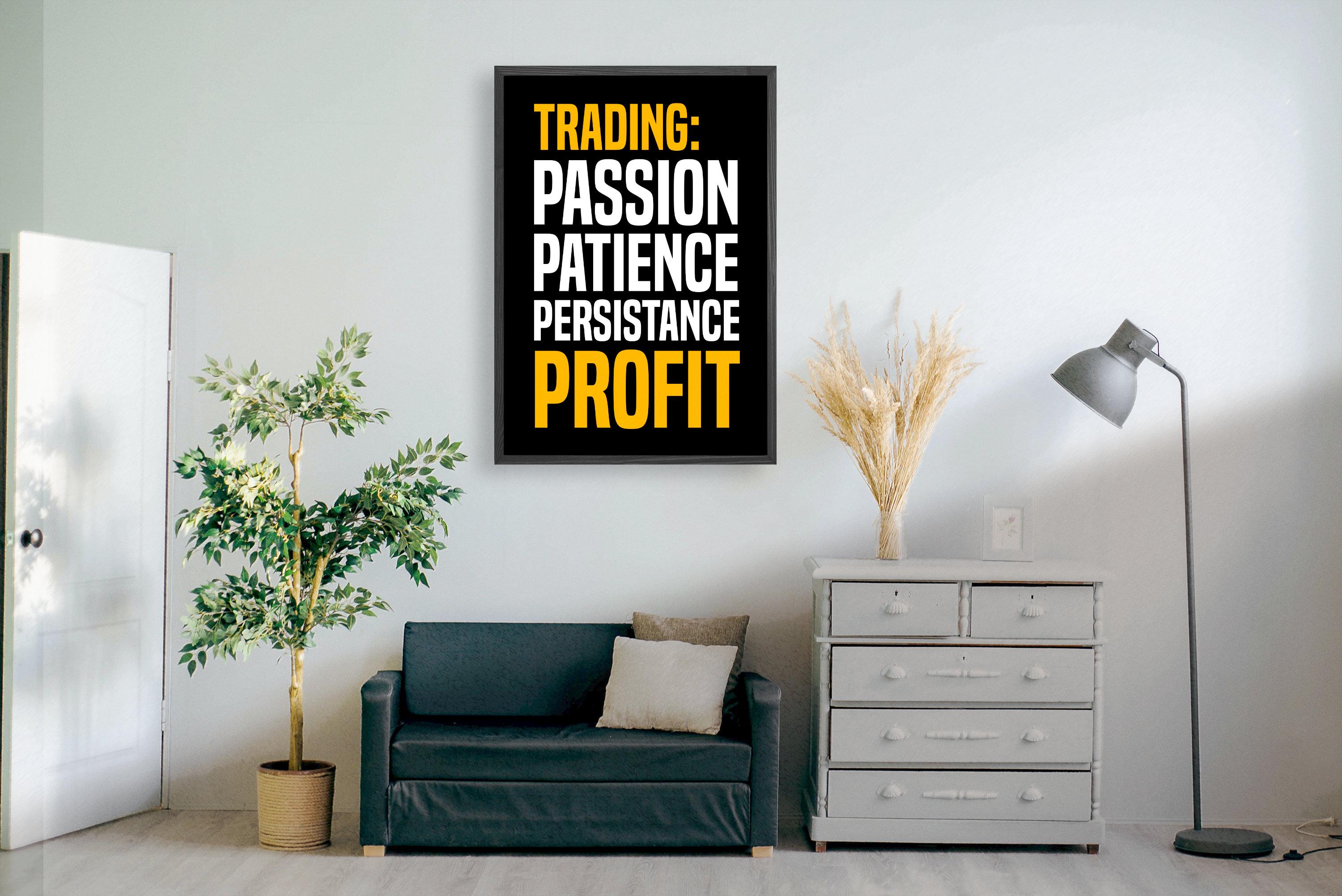 Trader Poster, Trading Mindset Fine Art Print, Trading Quote Hustle ...