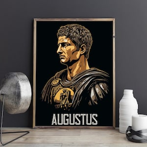 Augustus Poster | Roman Emperor Augustus Fine Art Print | Caesar Print ...