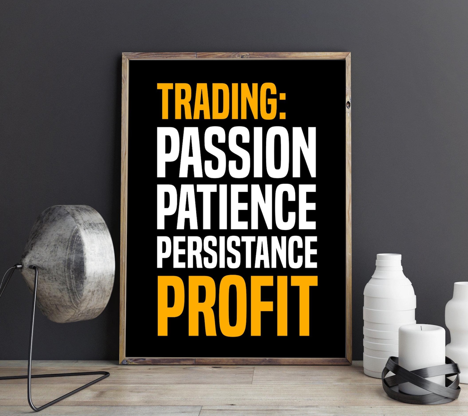 Trader Poster, Trading Mindset Fine Art Print, Trading Quote Hustle ...