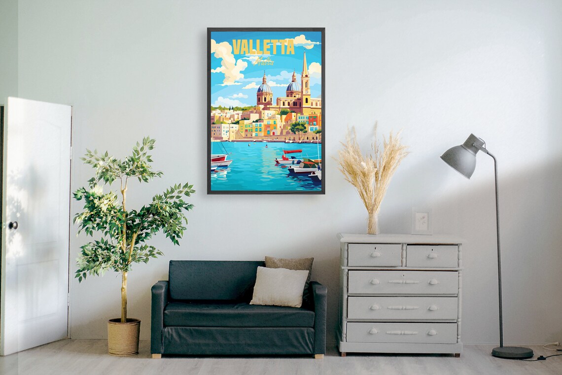 Valetta Poster Malta Fine Art Print Wall Art Minimalist Home Decor - Etsy