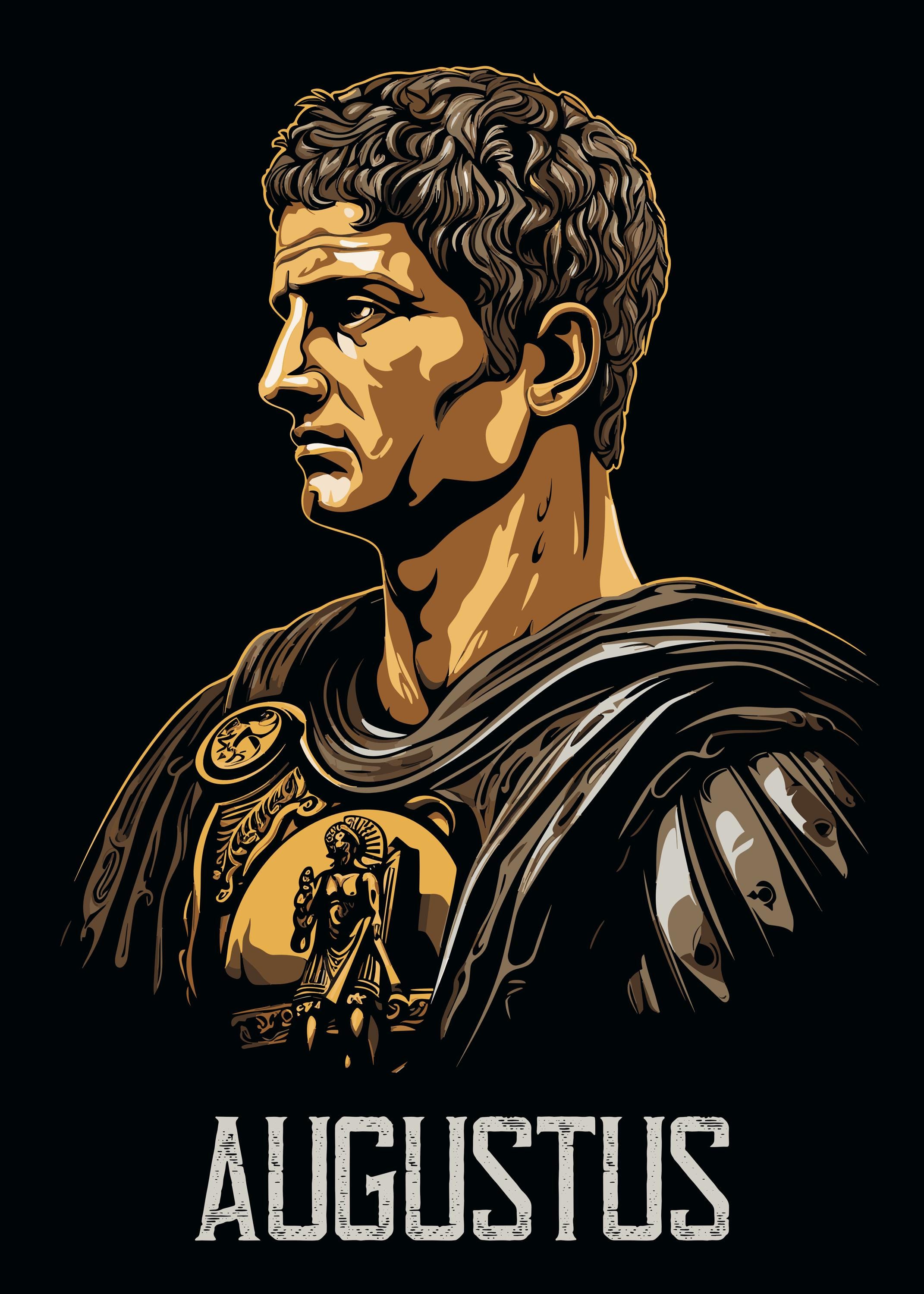Augustus Poster | Roman Emperor Augustus Fine Art Print | Caesar Print ...