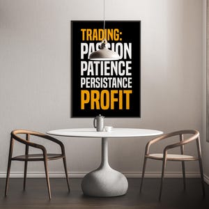 Trader Poster, Trading Mindset Fine Art Print, Trading Quote Hustle ...