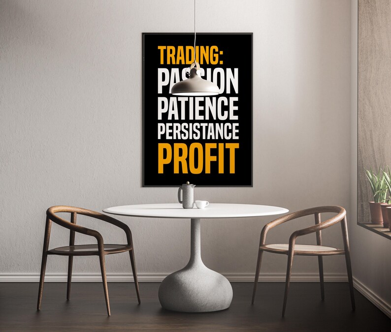 Trader Poster, Trading Mindset Fine Art Print, Trading Quote Hustle ...