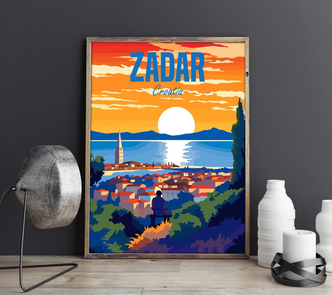 Zadar Travel Poster Croatia Poster Croatia Wall Art Zadar - Etsy