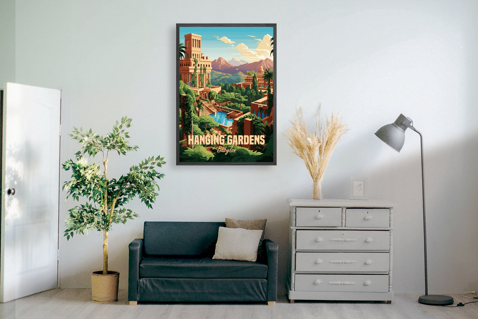 Hanging Gardens of Babylon Poster Babylon Wall Art Fine Art Print ...