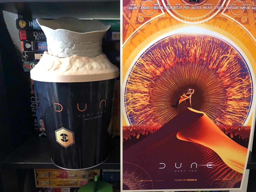 Dune 2 Sandworm Popcorn Bucket and Movie Poster AMC Theater, Rare ...
