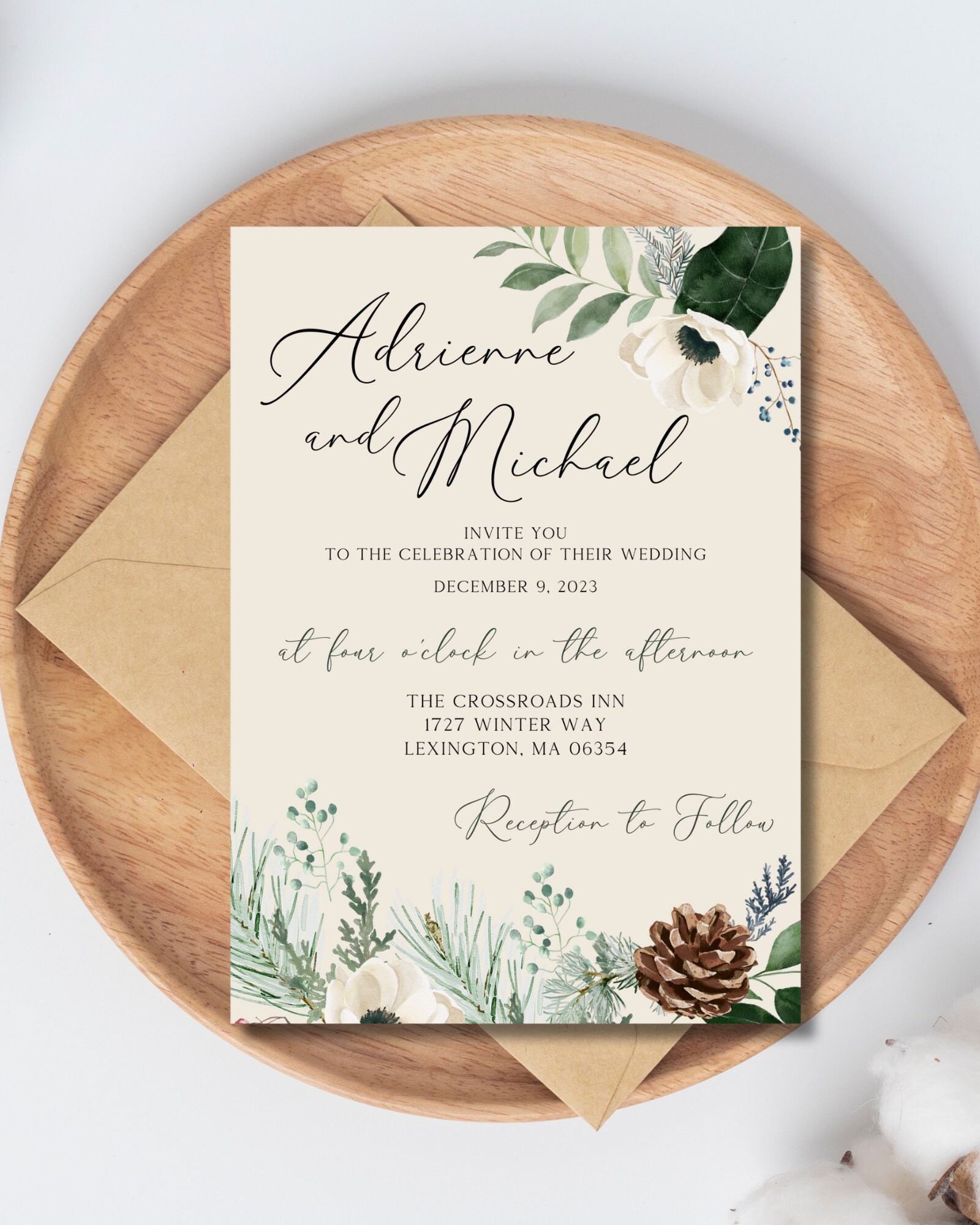 Winter Wedding Bundle, Winter Wedding Invitation, Winter Wedding ...