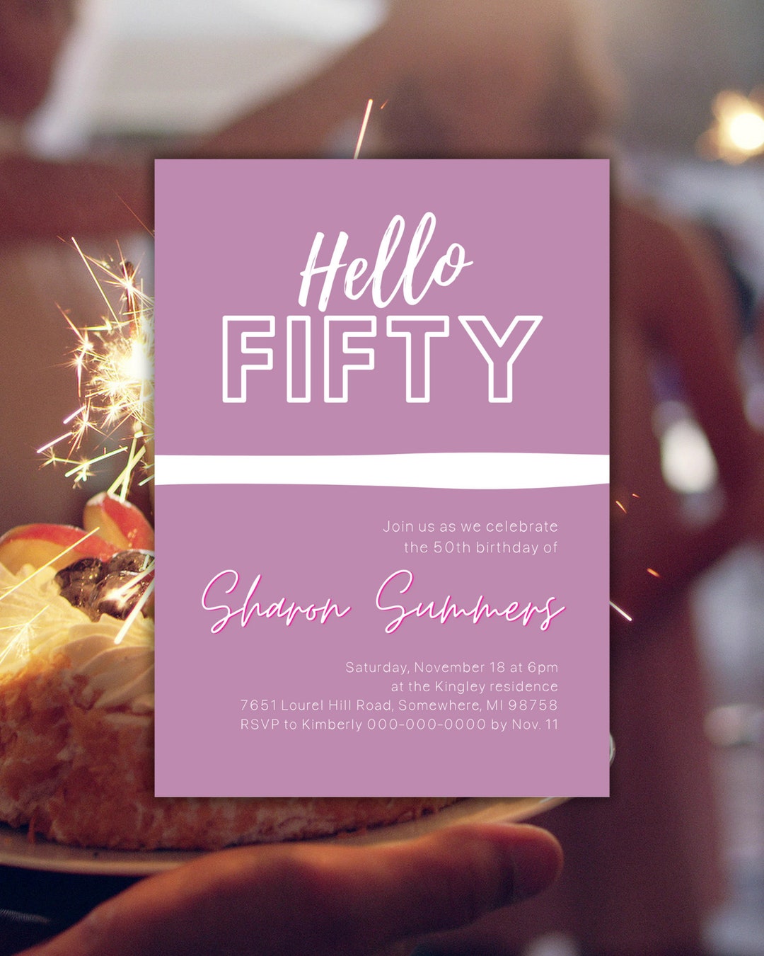 50th Birthday Party Invitation Template, 50th Birthday Celebration ...