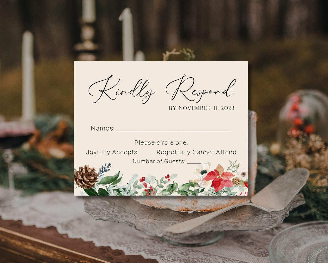 Winter Wedding Bundle, Winter Wedding Invitation, Winter Wedding ...