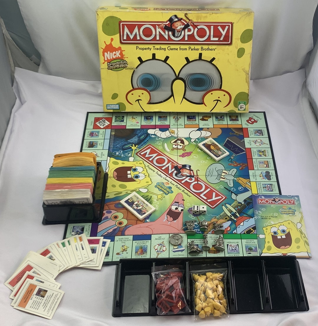 Spongebob Monopoly Game by Parker Brothers Complete in Good - Etsy