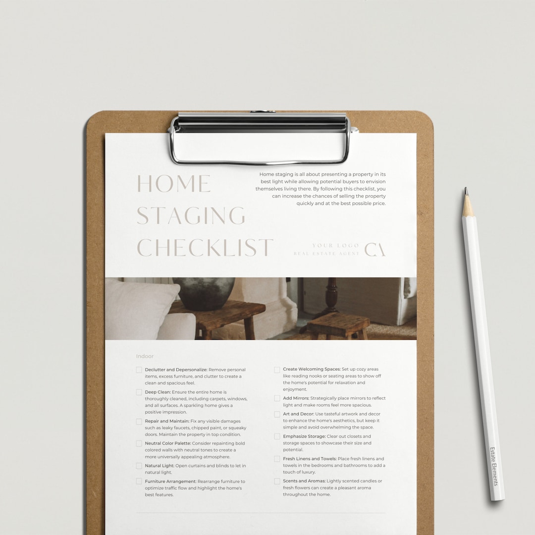 Home Staging Checklist | Real Estate Interior Styling, Indoor and ...