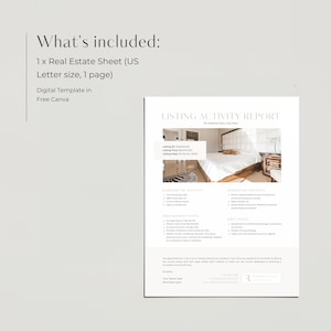 Real Estate Listing Activity Report Template: Realtor Marketing (canva Editable, US Letter) (PDF ...