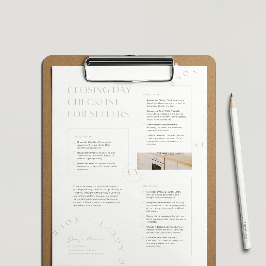 Seller Closing Checklist - Real Estate Template | Canva Marketing ...