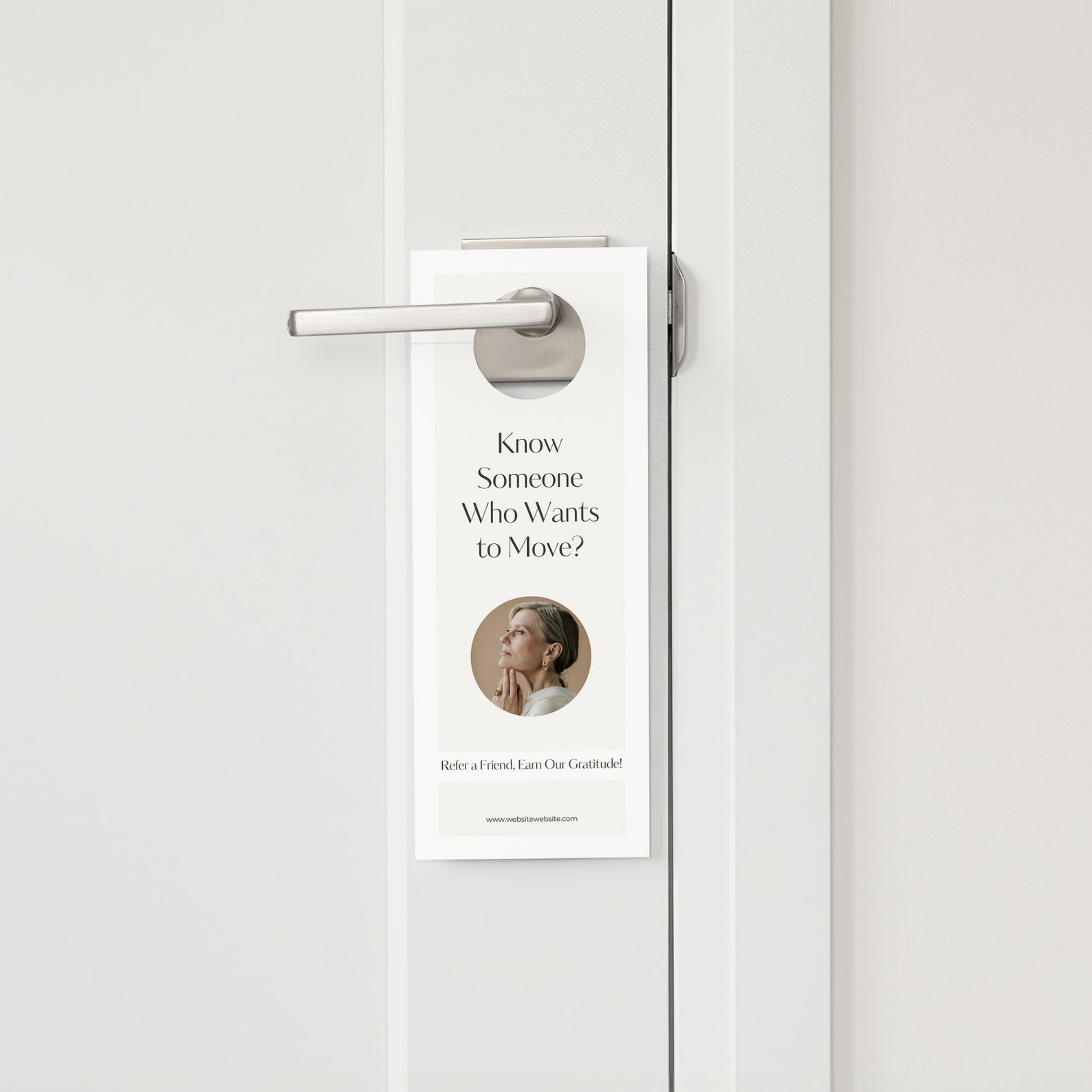 Real Estate Door Hanger Referral Request | Double-sided Editable Canva ...