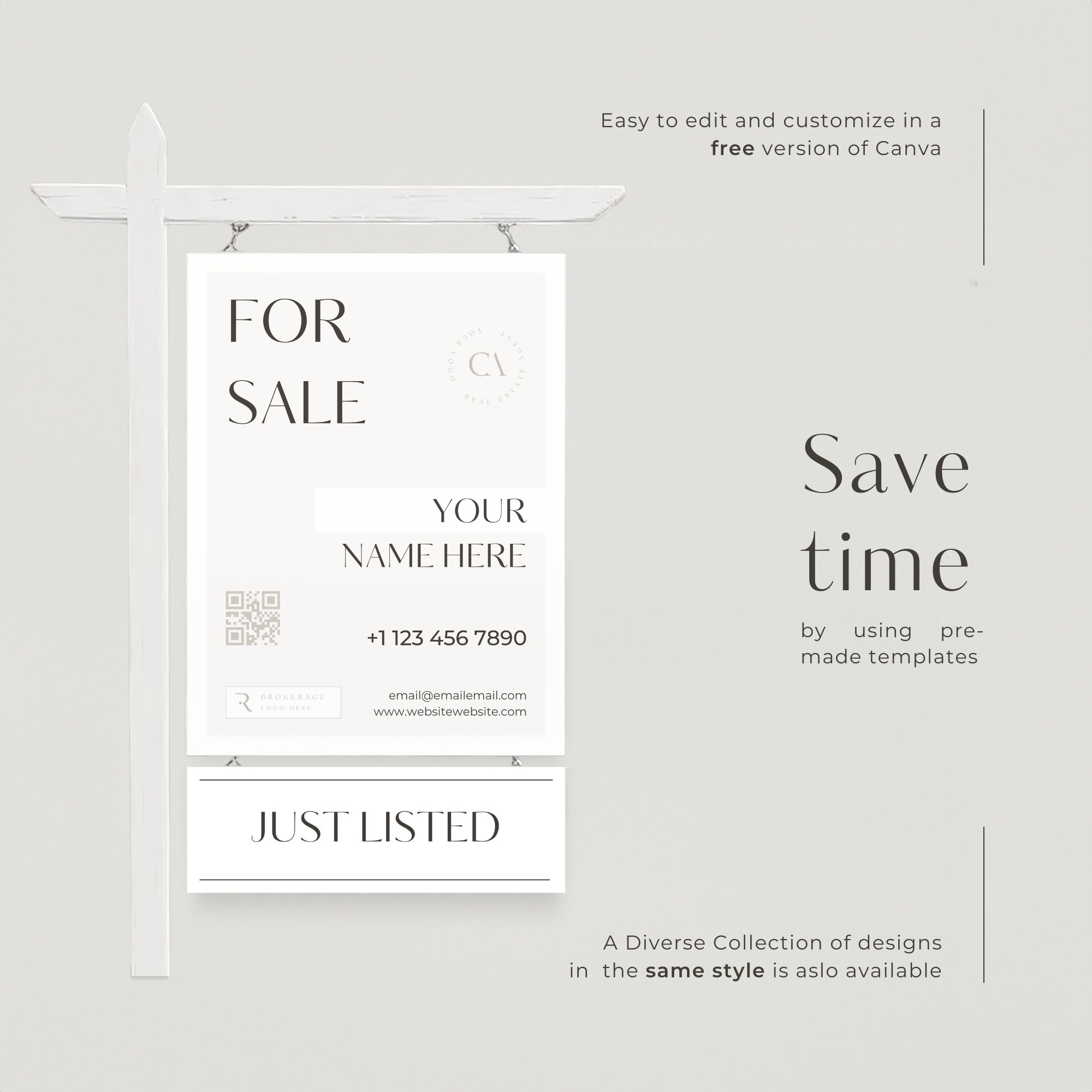 Real Estate Yard Sign for Sale | With Rider Signs Vertical Template ...