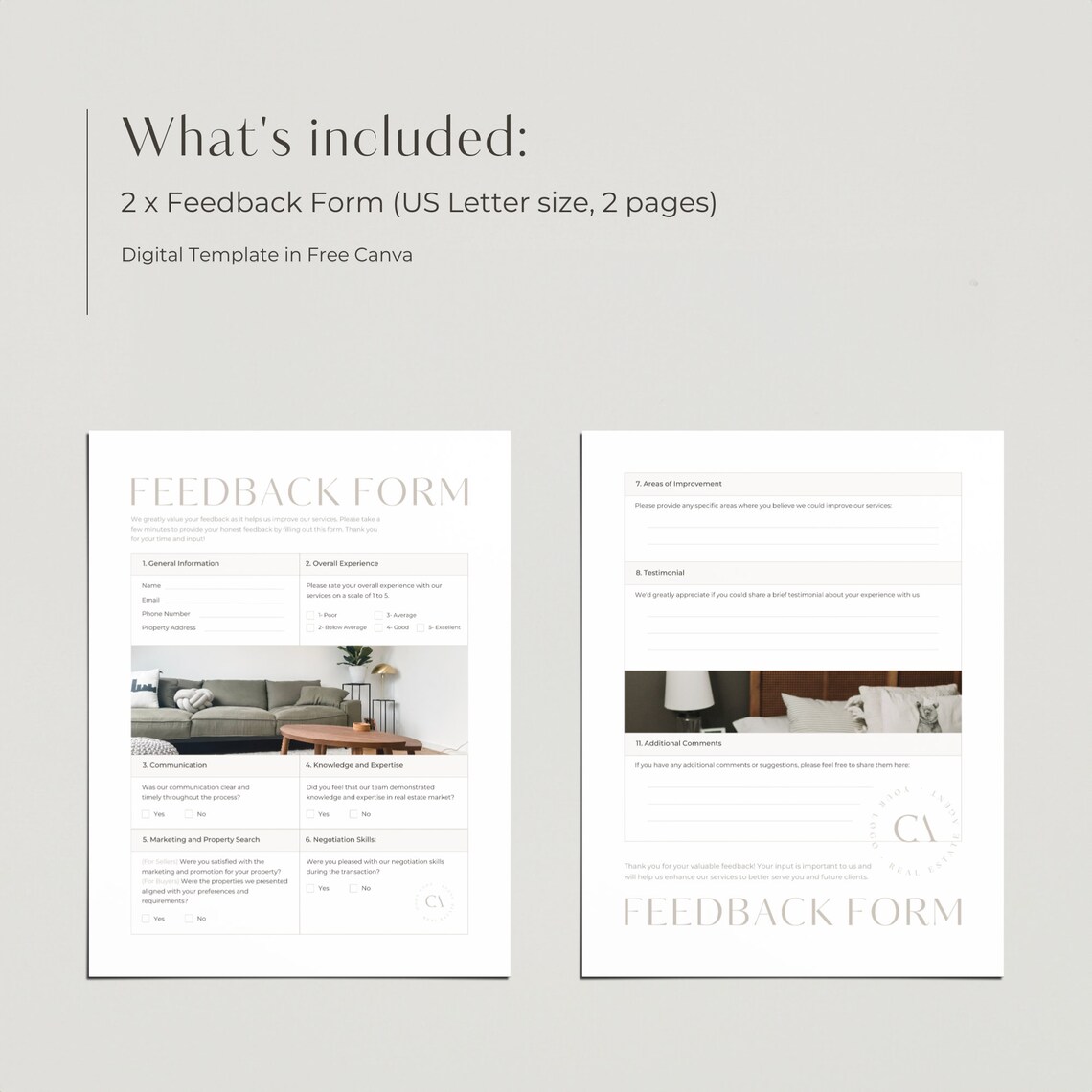 Real Estate Client Feedback Form | Buyer Seller Filling Out Sheet to ...