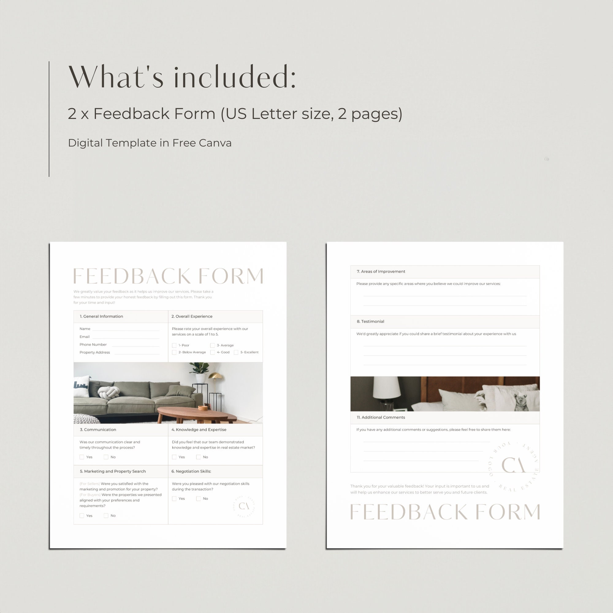 Real Estate Client Feedback Form | Buyer Seller Filling Out Sheet to ...