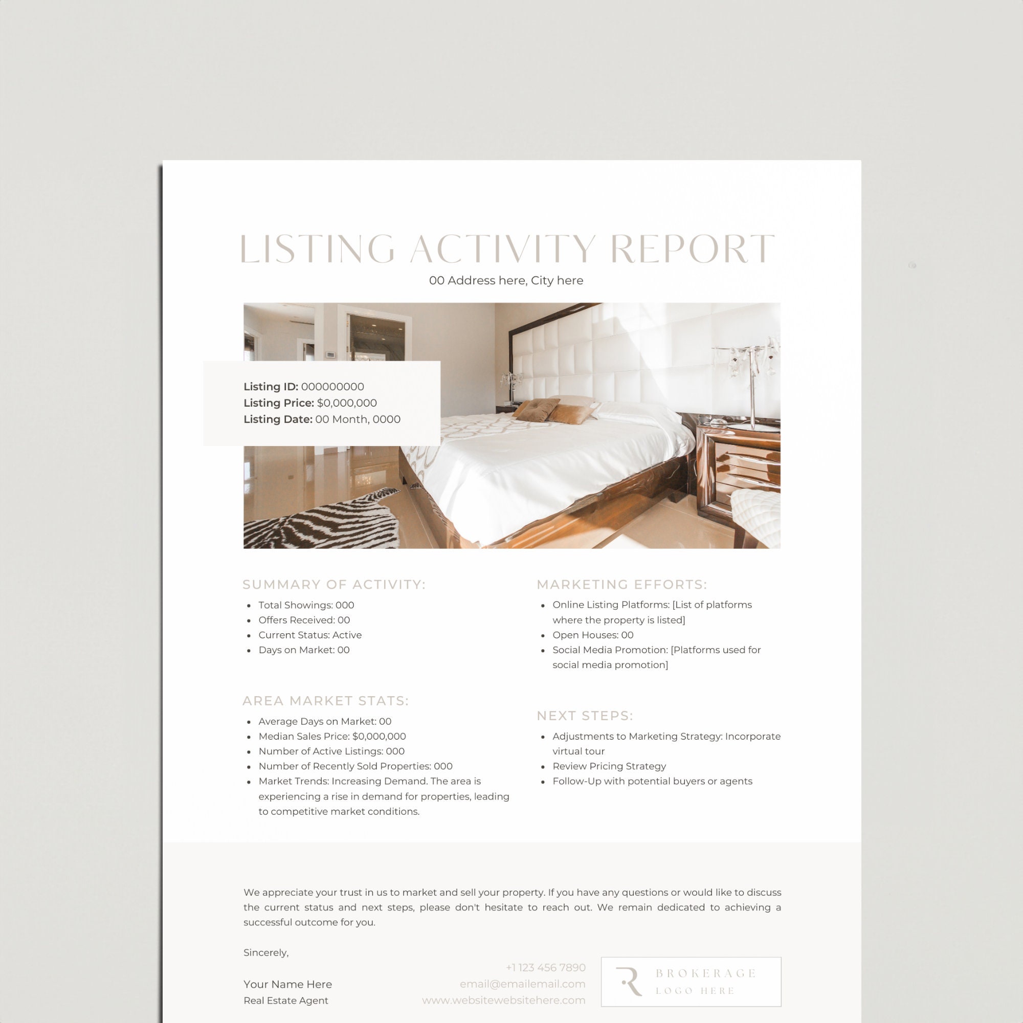 Real Estate Listing Activity Report Template: Realtor Marketing (canva ...