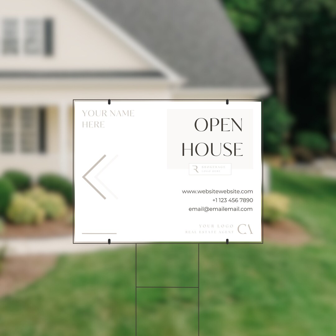 Real Estate Open House Street Sign Template (canva Editable) - Etsy