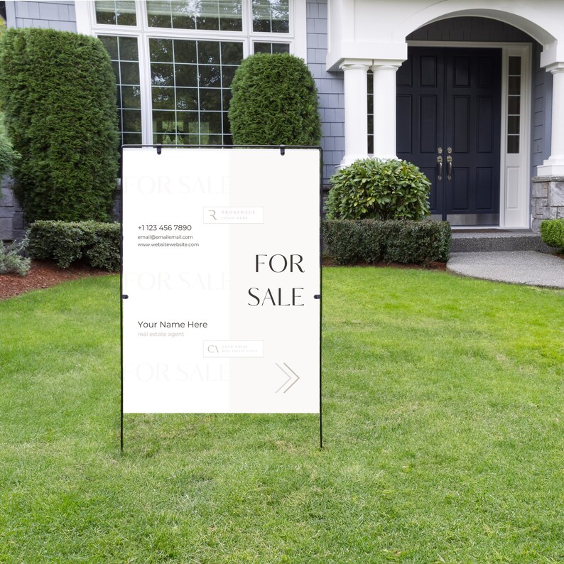 Real Estate Lawn Sign Vertical | for Sale Template Double-sided Free ...