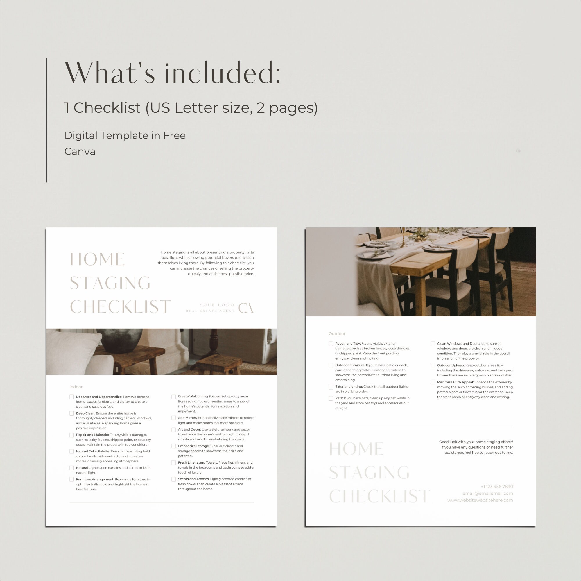 Home Staging Checklist | Real Estate Interior Styling, Indoor and ...