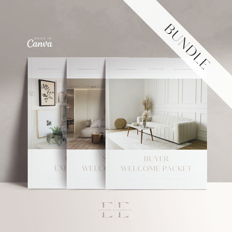 Real Estate Welcome & Exit Packet Bundle: Canva Templates (digital ...
