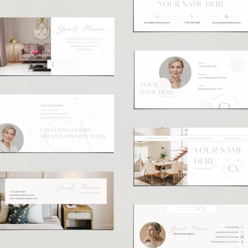 BUNDLE: Real Estate Email Signature Templates, 7 Designs in 2 Sizes ...