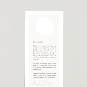 Real Estate Door Hanger Referral Request | Double-sided Editable Canva ...