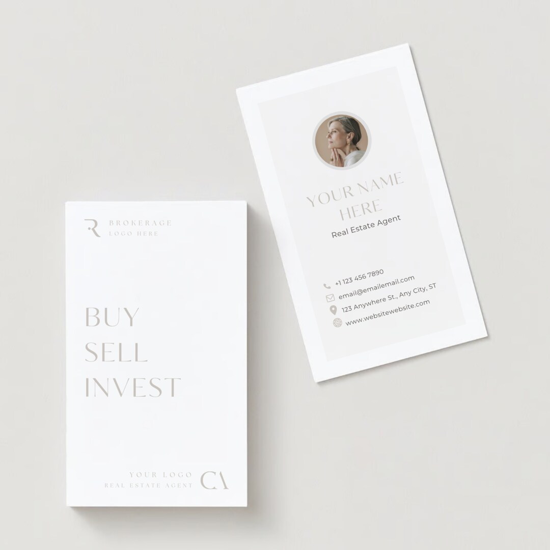 Real Estate Business Card Vertical | Template With Photo, Editable Free ...