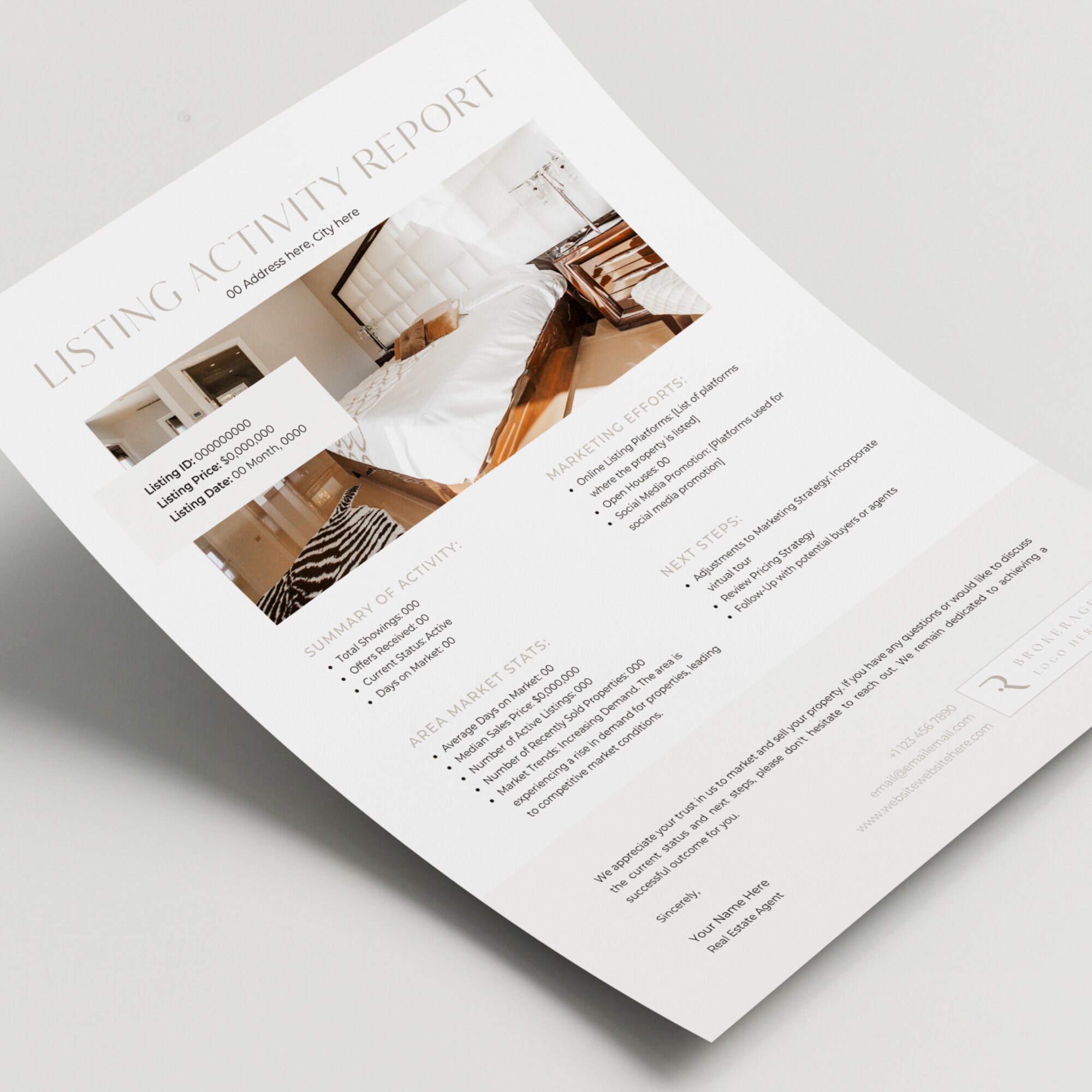 Real Estate Listing Activity Report Template: Realtor Marketing (canva ...