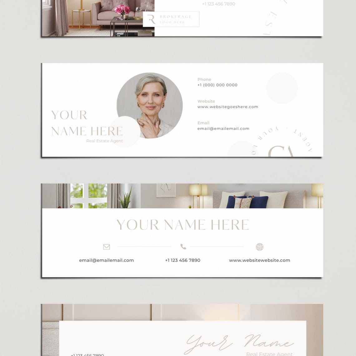 BUNDLE: Real Estate Email Signature Templates, 7 Designs in 2 Sizes ...