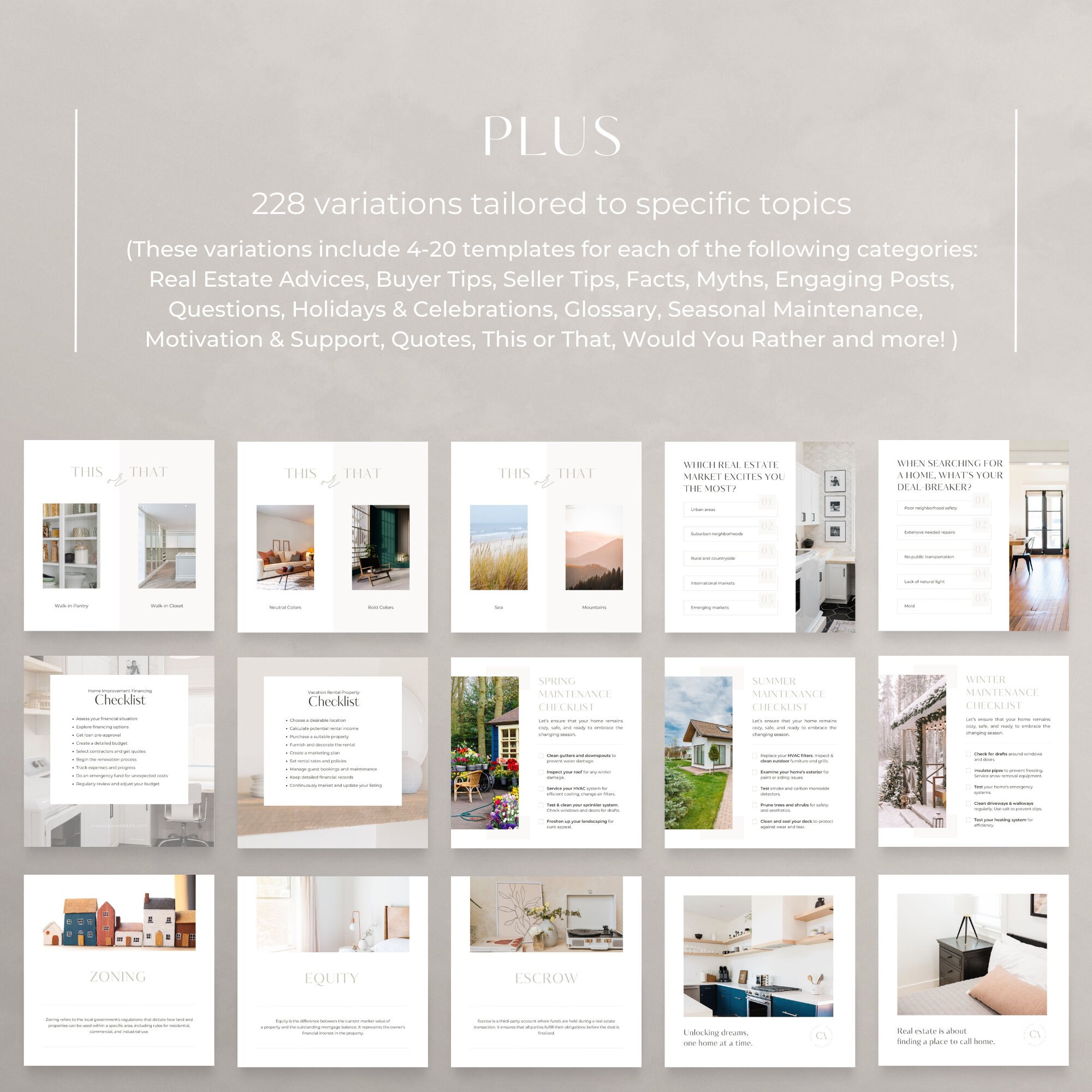 400 Real Estate Post Templates for Social Media Agent Realtor Business ...