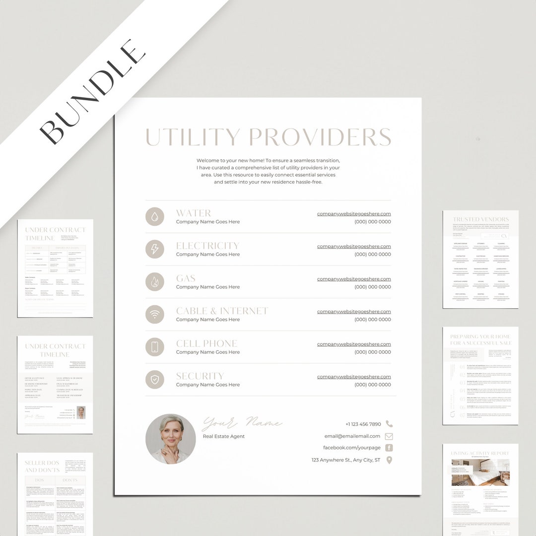Real Estate Agent Template Bundle: Listing Report, Vendors (canva ...