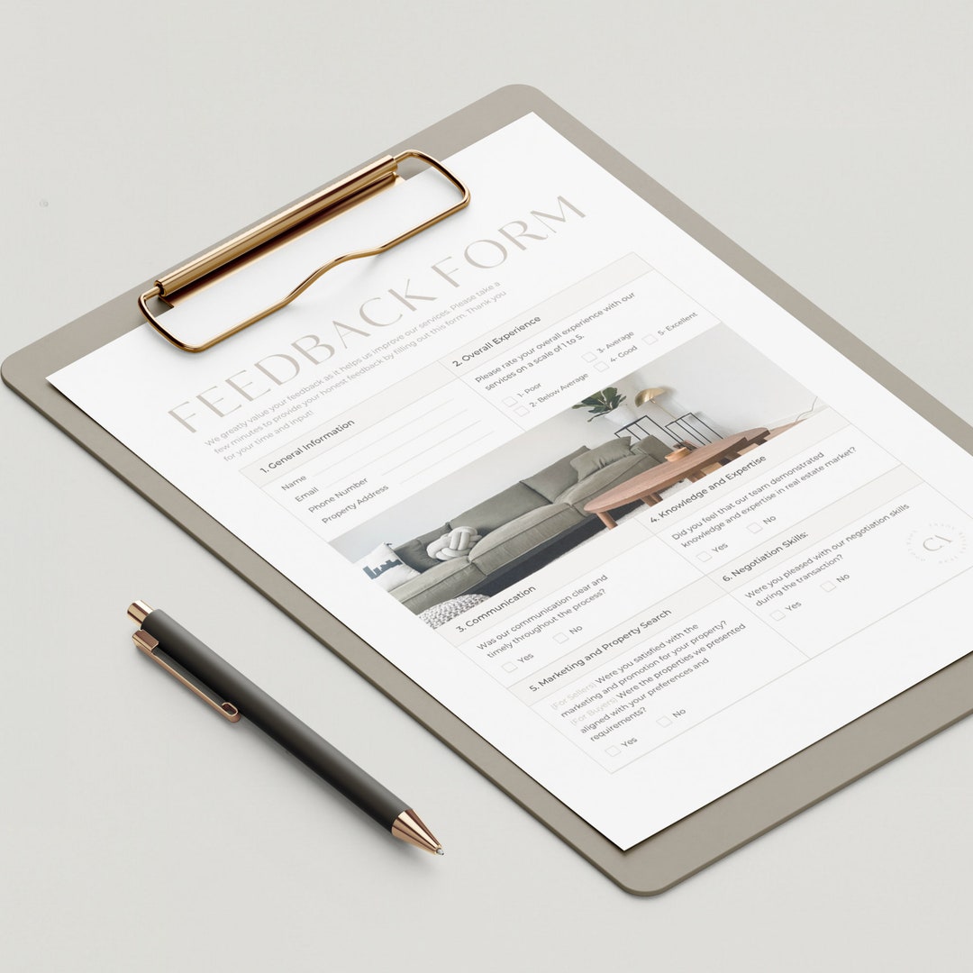 Real Estate Client Feedback Form Template: Modern Design (canva ...