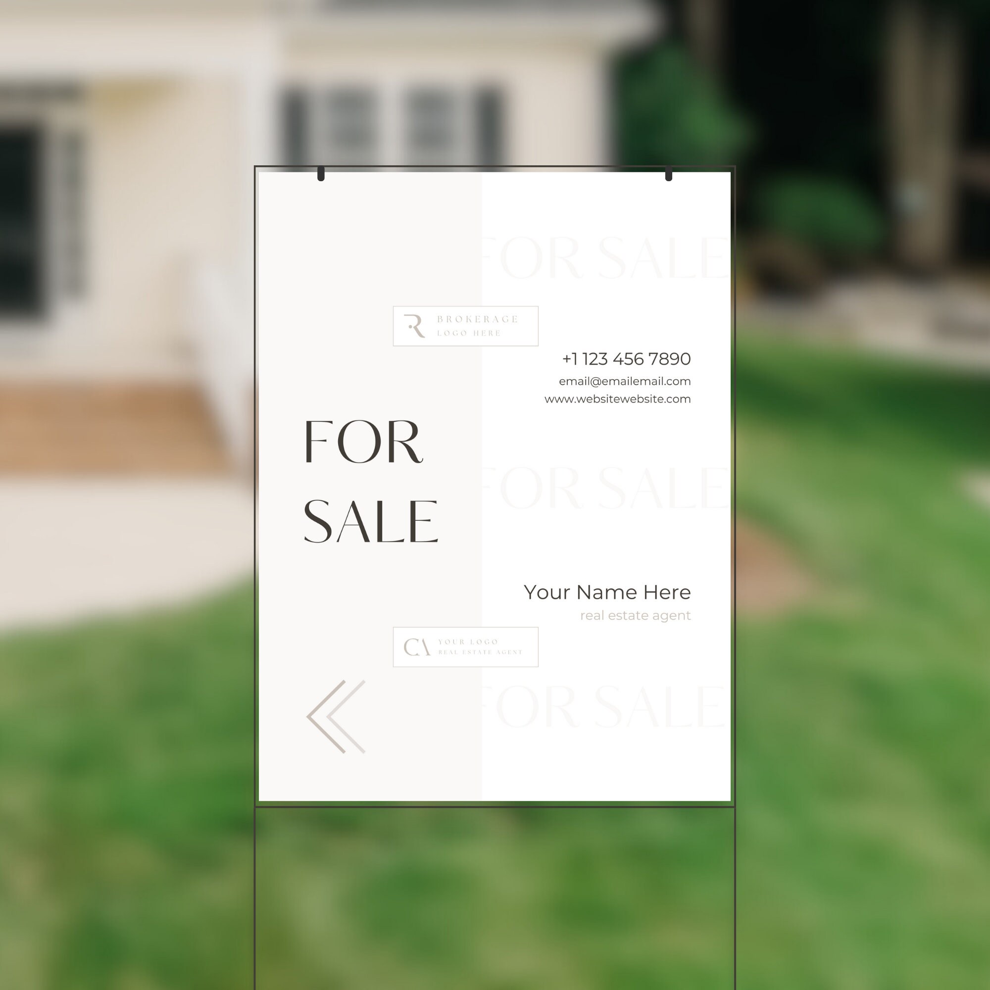 Real Estate Lawn Sign Vertical | for Sale Template Double-sided Free ...