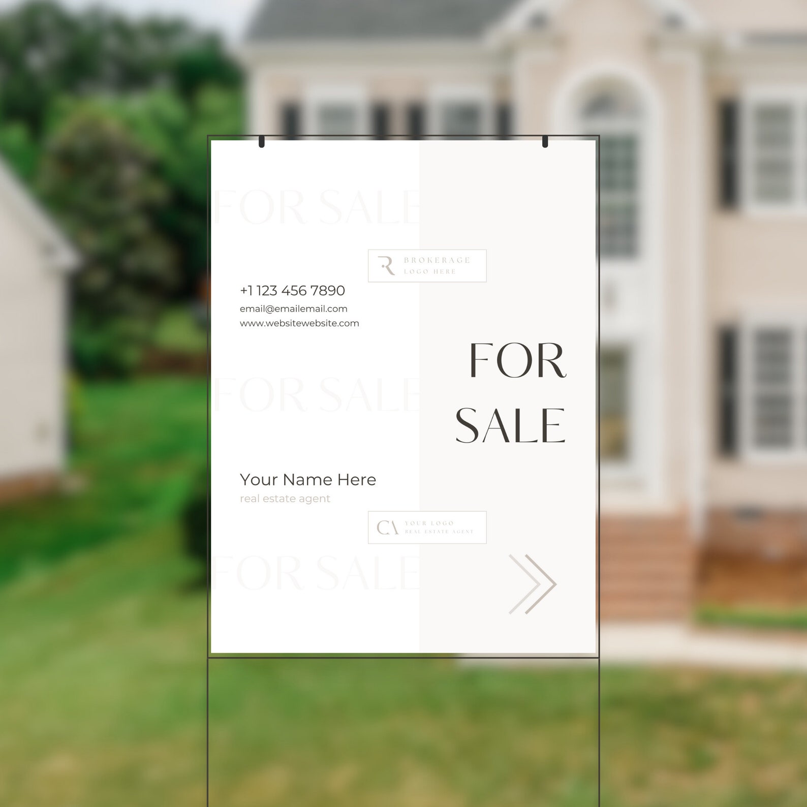 Real Estate Lawn Sign Vertical | for Sale Template Double-sided Free ...