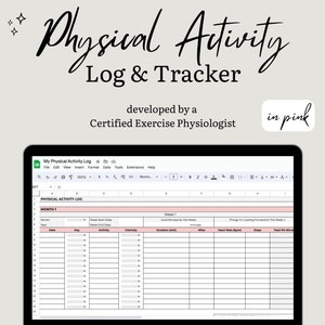 Physical Activity Log for Google Sheets, Digital Fitness Planner ...