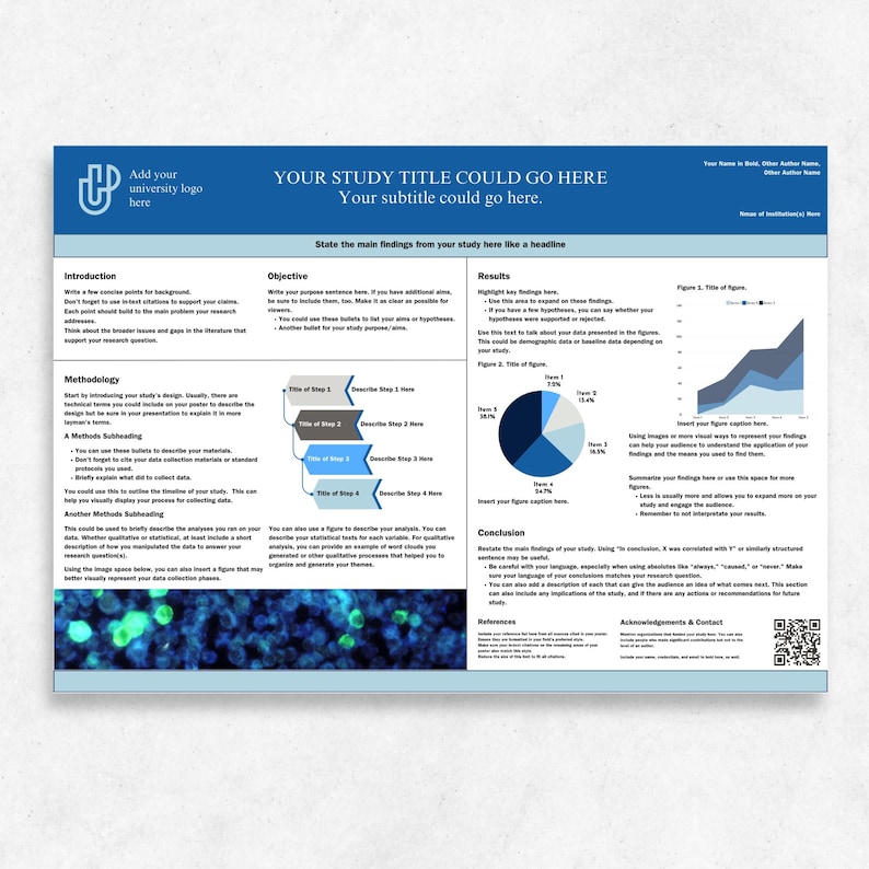 Blue Academic Poster Template A0, Powerpoint Template for Scientific ...